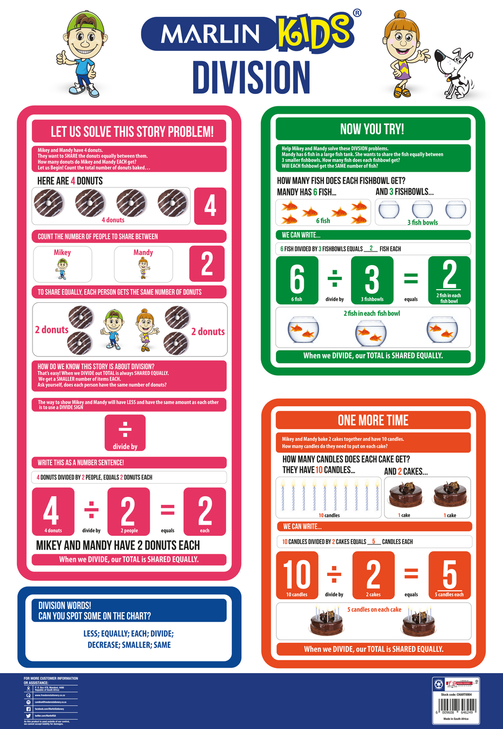 Marlin Kids Chart: Division – Pop Up Stationery